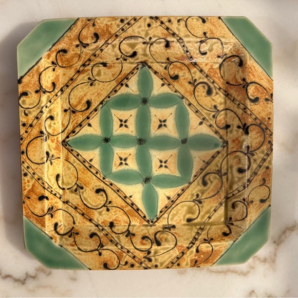 ADAM SPECTOR STUDIO | Art | Adam Spector Studios Signed Art Potteryplatter Green And Gold ...